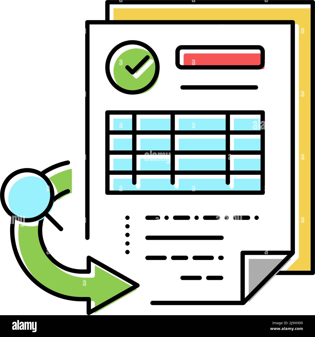 receiving report color icon vector illustration Stock Vector Image ...