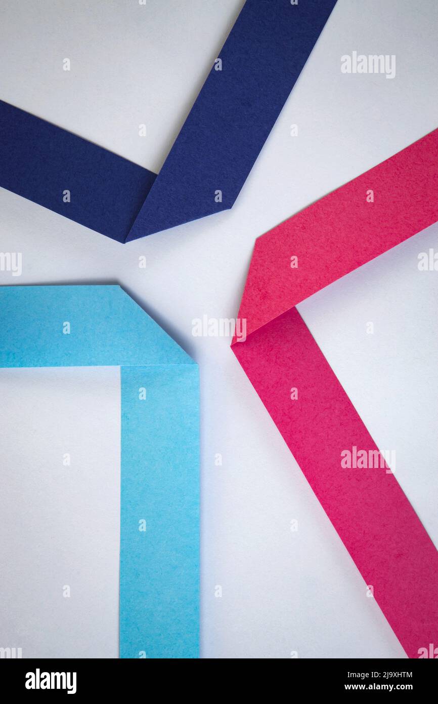 abstract background composition of colored paper ribbons Stock Photo ...