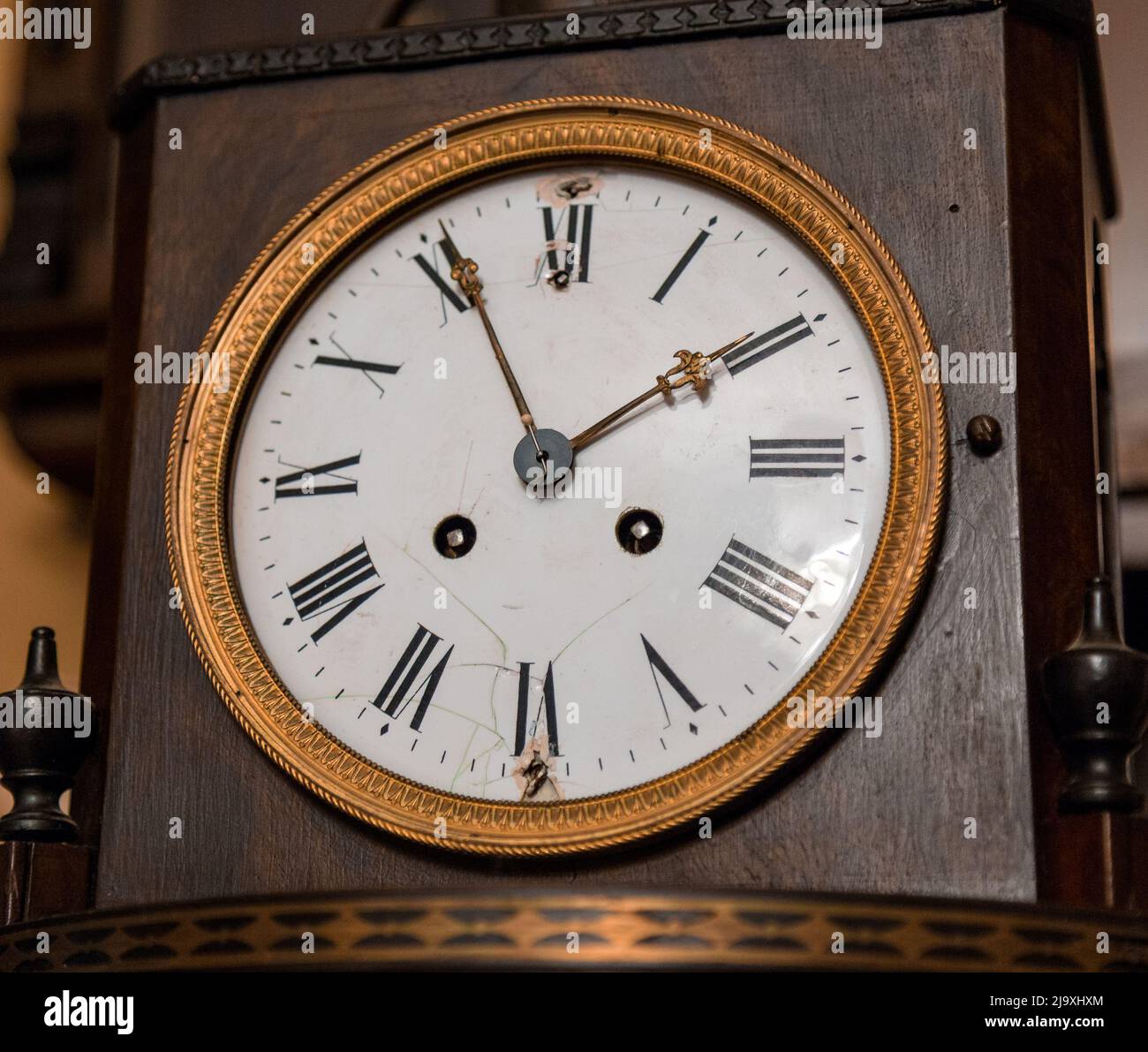 Vintage antique clock face closeup Stock Photo - Alamy