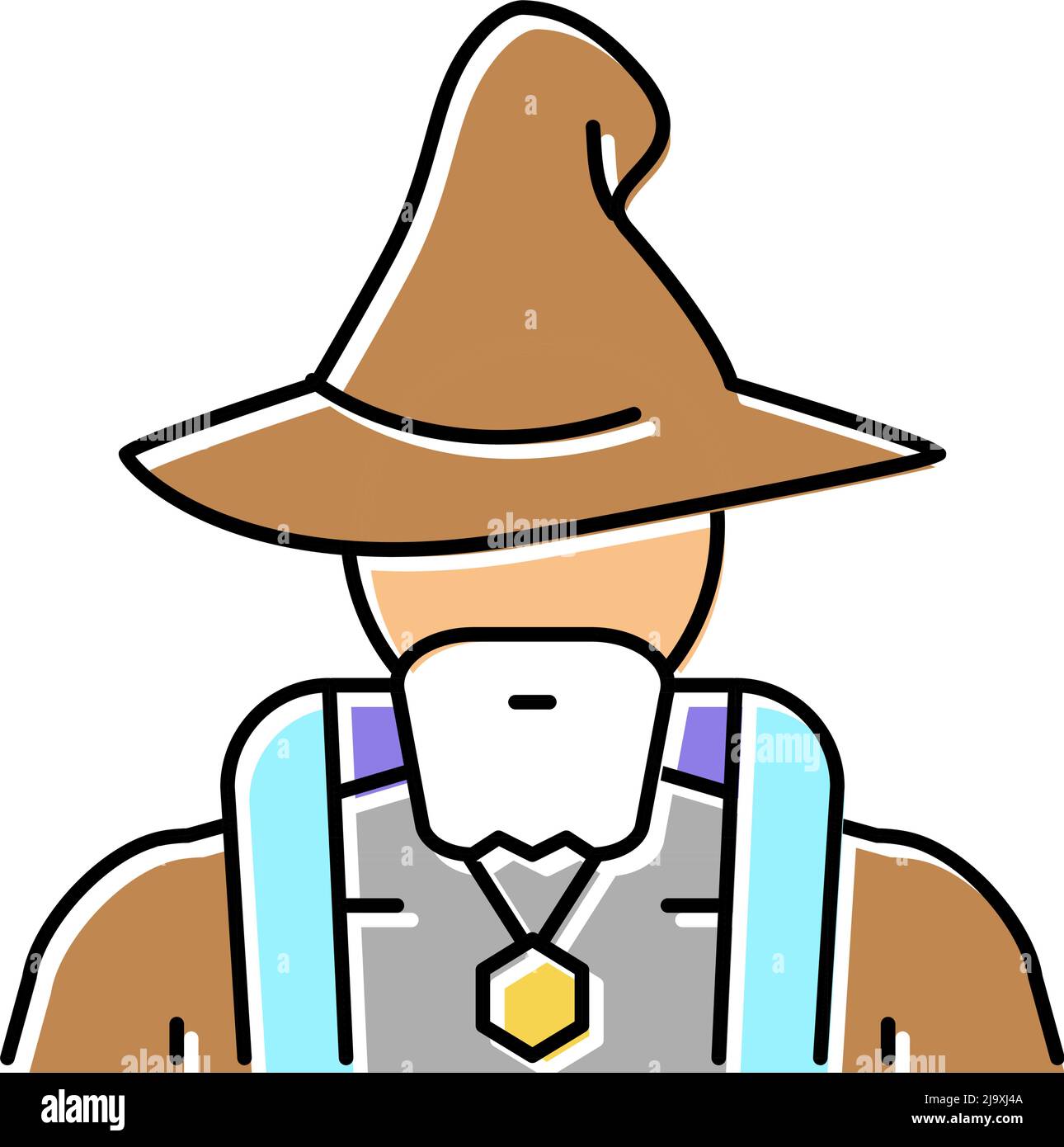 wizard fairy tale personage color icon vector illustration Stock Vector ...