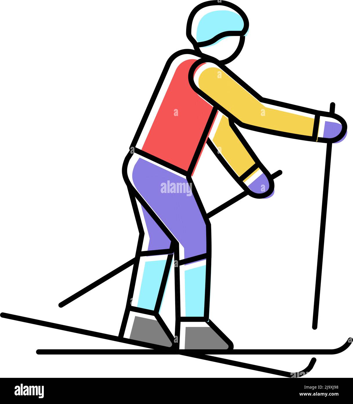 skiing extreme winter sport color icon vector illustration Stock Vector ...