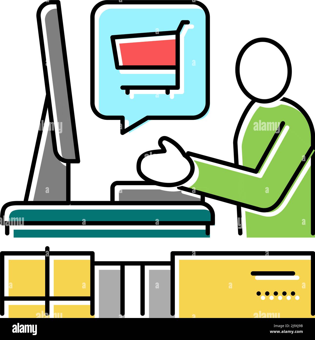 ecommerce store owner color icon vector illustration Stock Vector Image ...