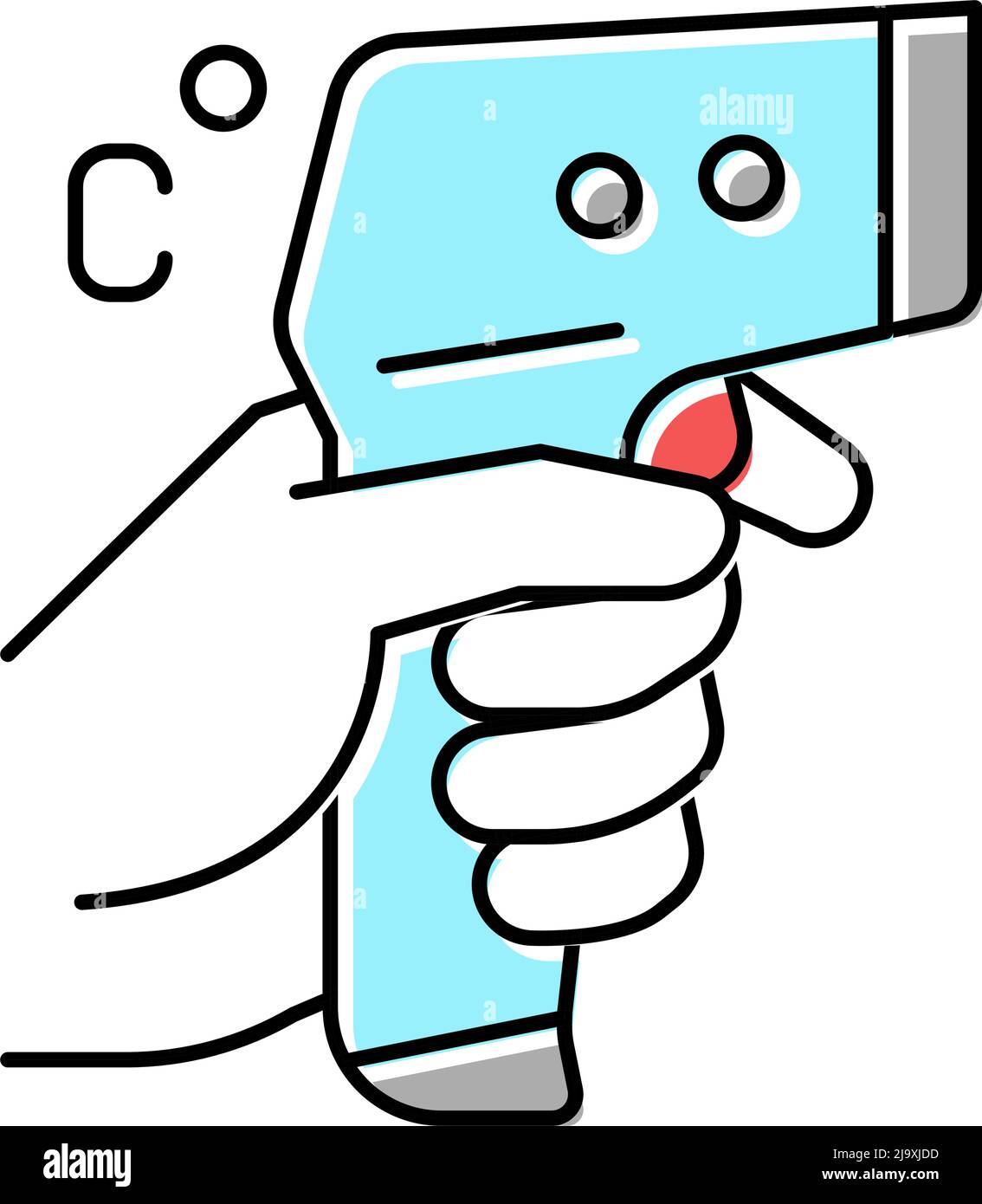 Thermometer contactless line icon Stock Vector Images - Alamy