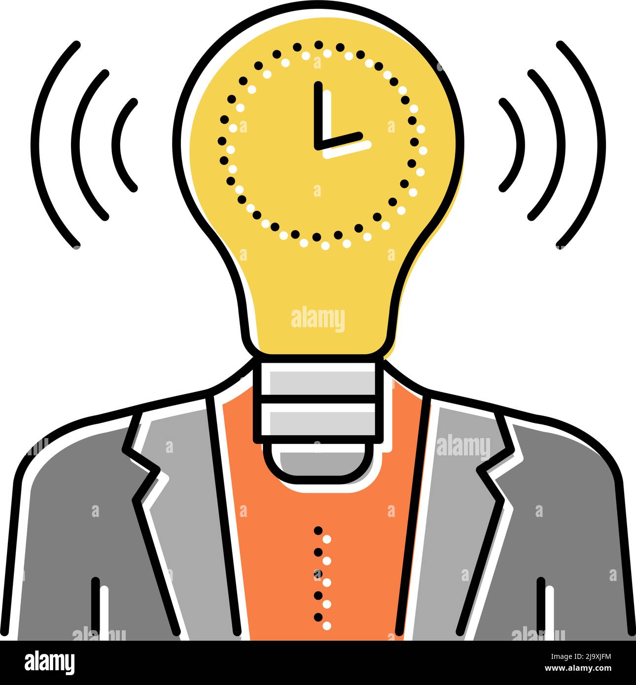 think light bulb color icon vector illustration Stock Vector Image ...