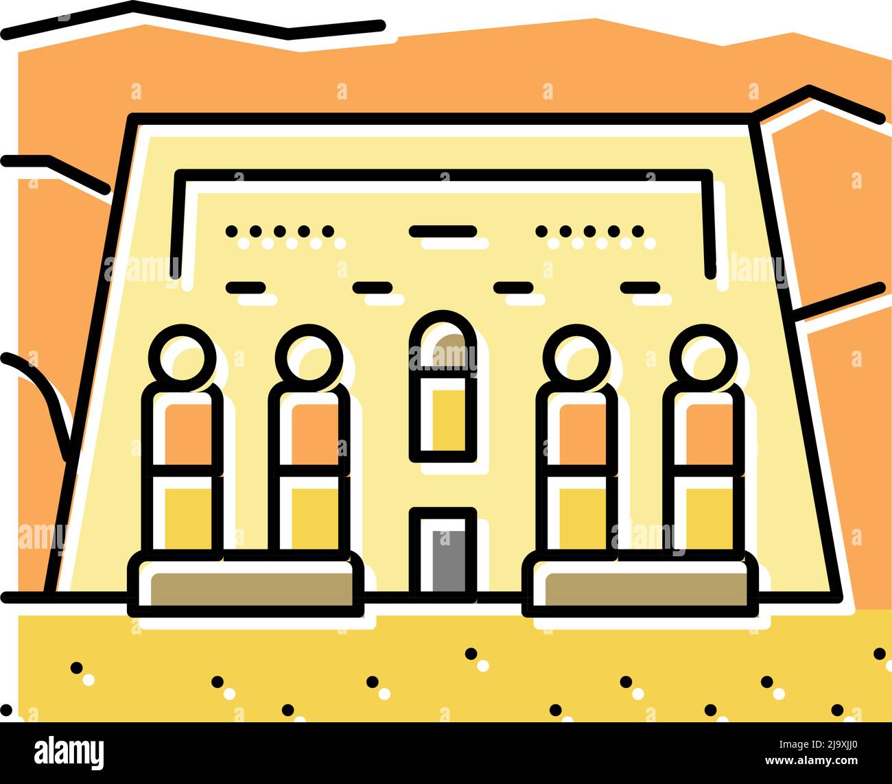 ancient egypt abu simbel color icon vector illustration Stock Vector ...