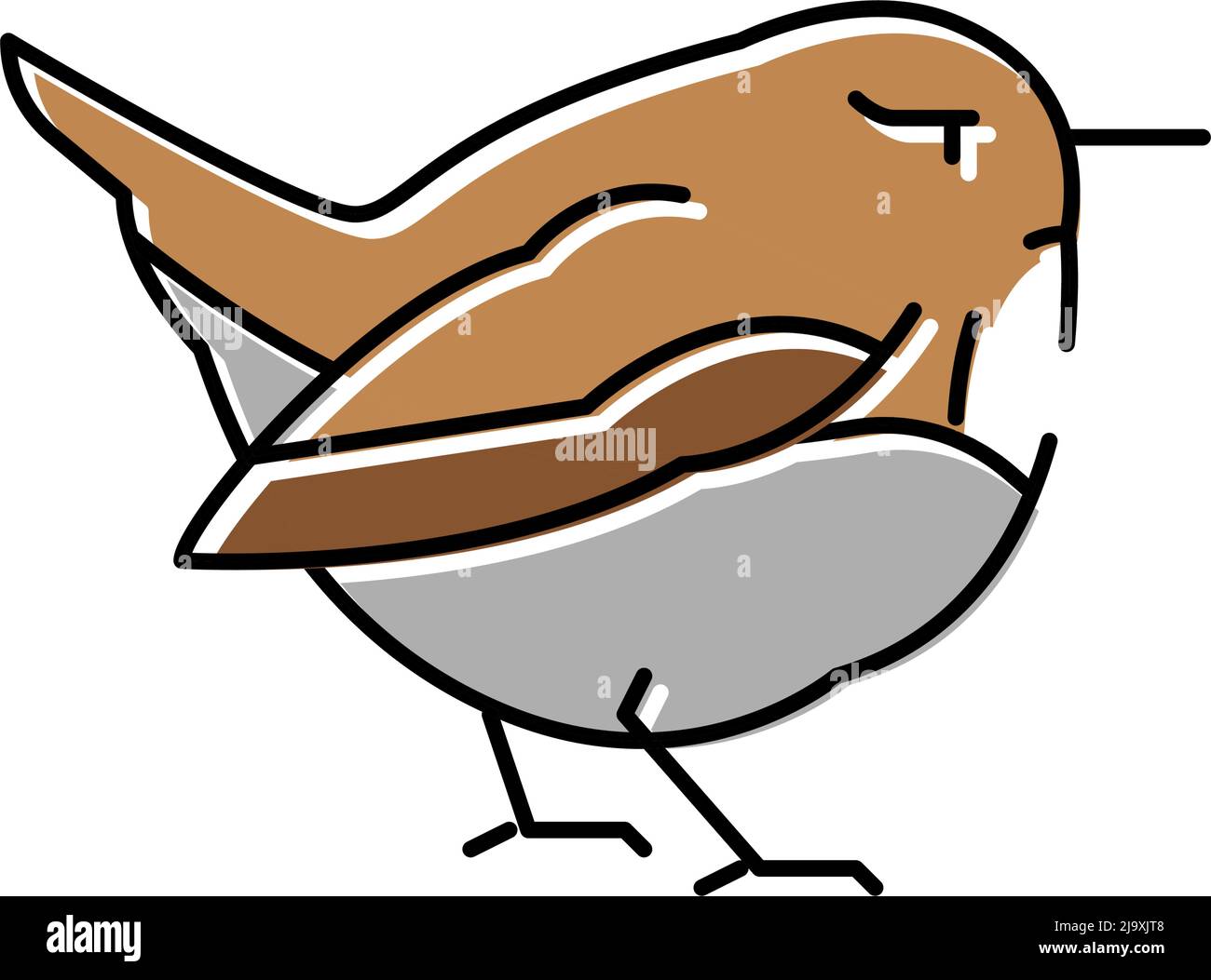 wren bird color icon vector illustration Stock Vector Image & Art - Alamy