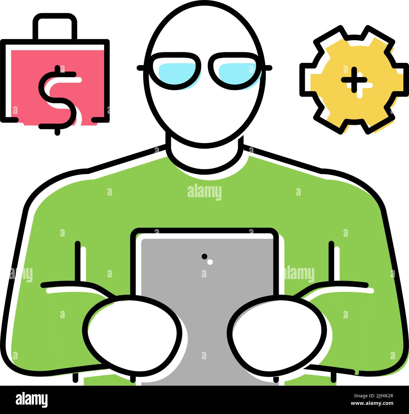 professional organizer color icon vector illustration Stock Vector ...