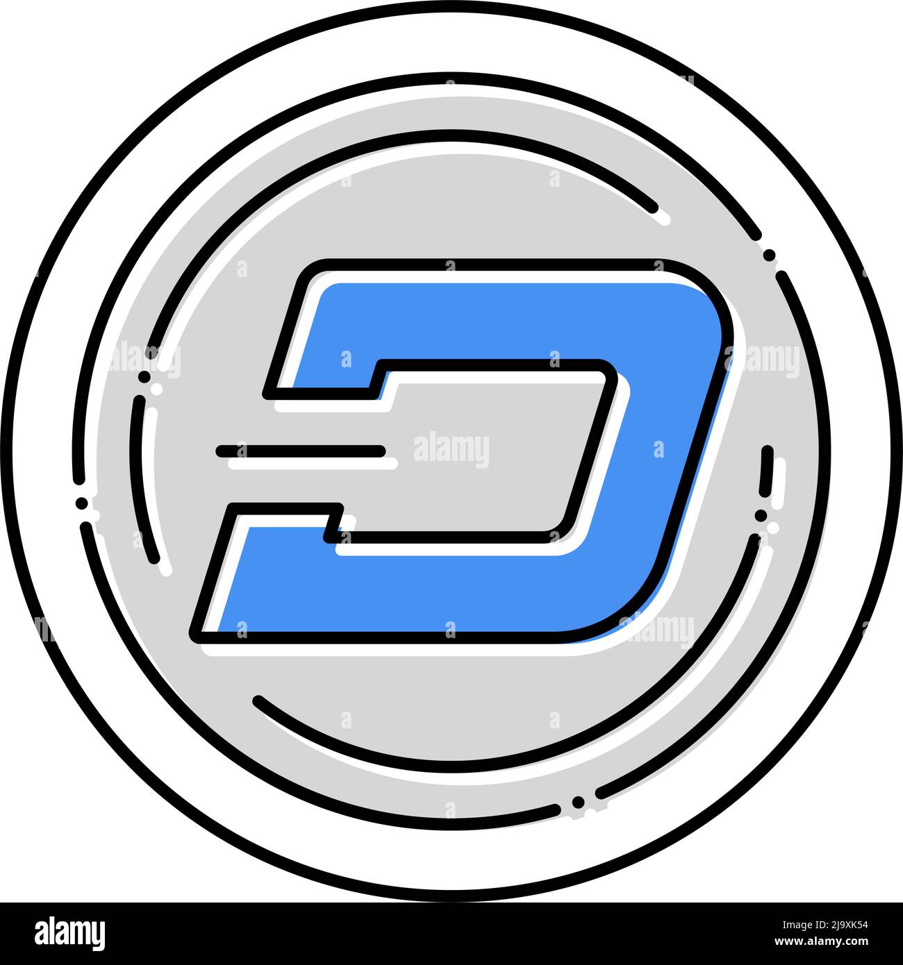 Dash cryptocurrency token symbol Cut Out Stock Images & Pictures - Alamy
