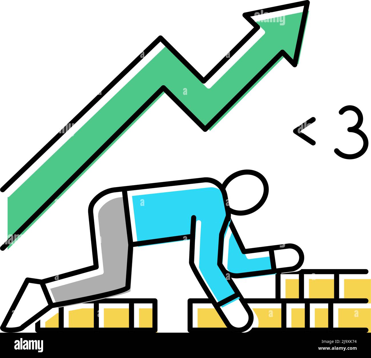 creeping inflation color icon vector illustration Stock Vector Image ...