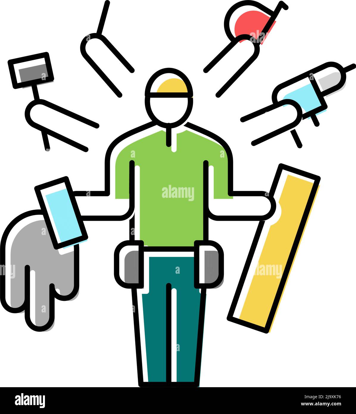 handyman business color icon vector illustration Stock Vector Image ...