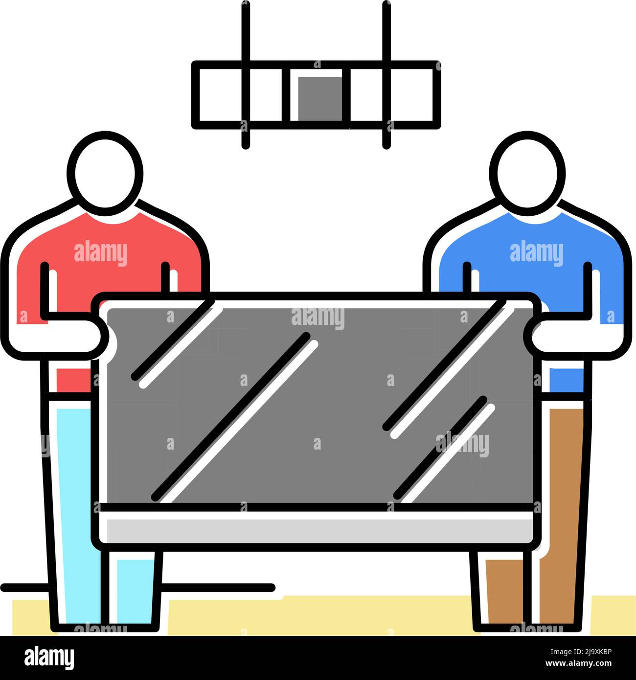 tv wall mounting color icon vector illustration Stock Vector Image ...