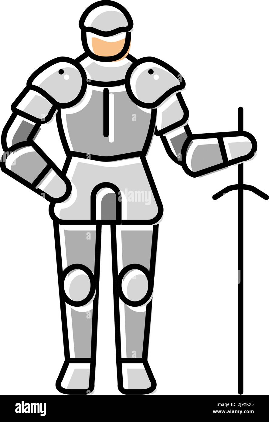 warrior knight color icon vector illustration Stock Vector Image & Art ...