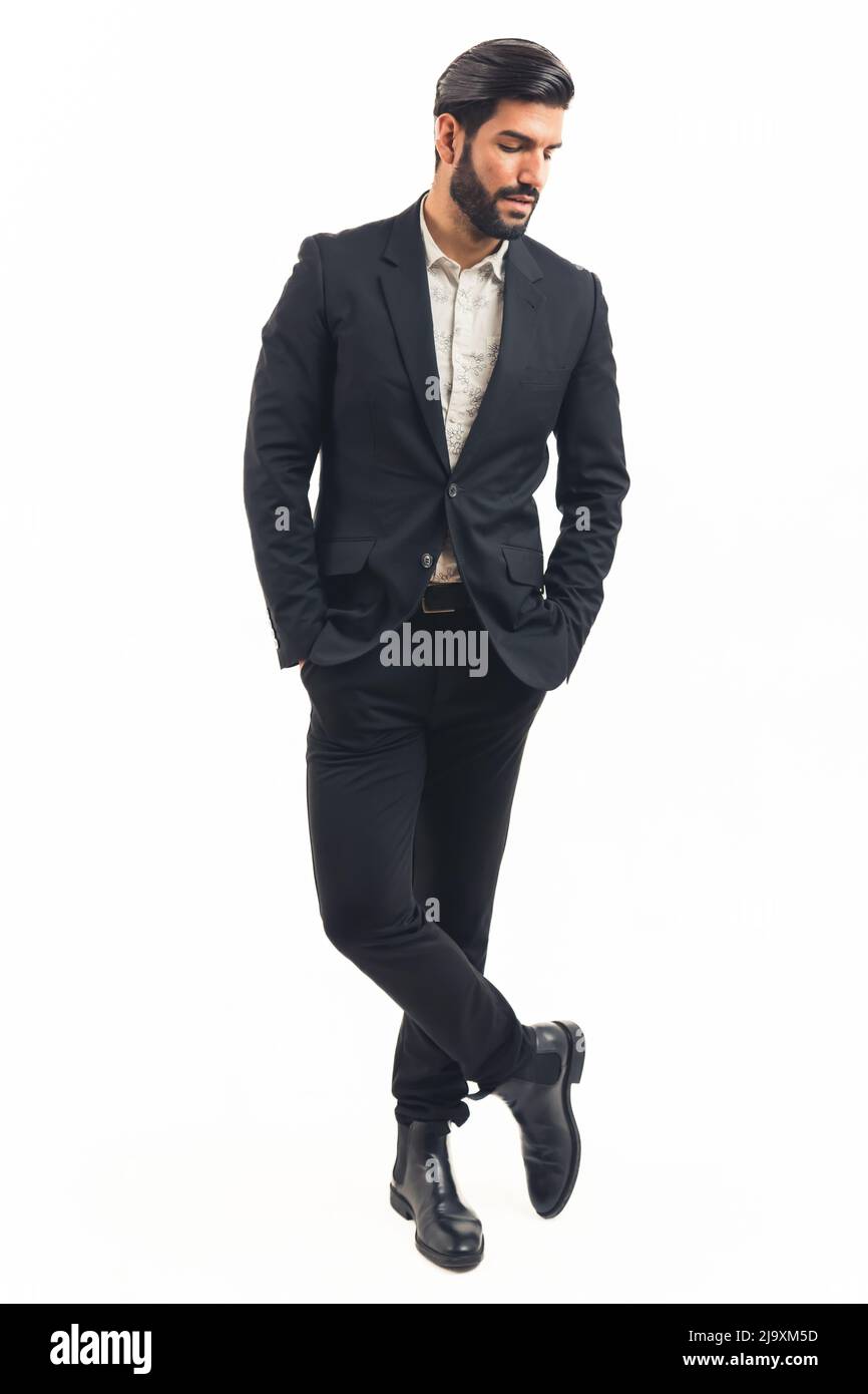 Man cross legged suit hi-res stock photography and images - Alamy