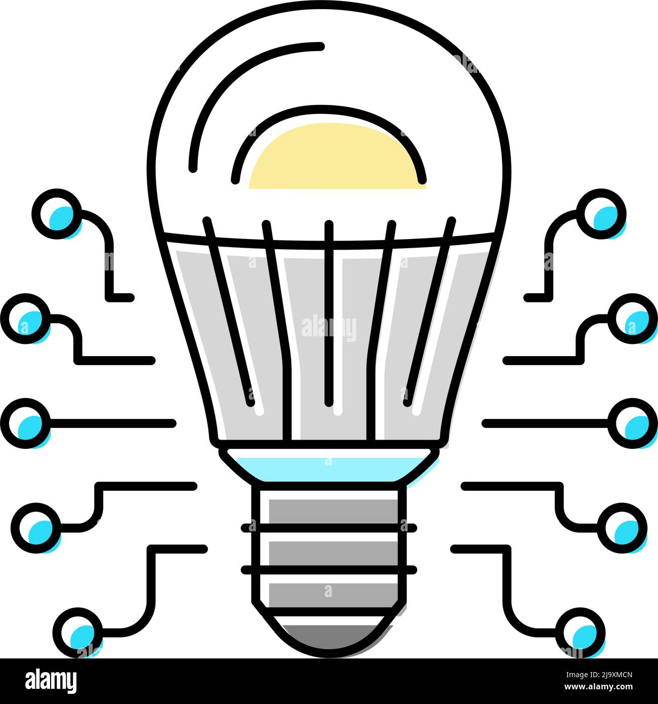technology light bulb color icon vector illustration Stock Vector Image ...
