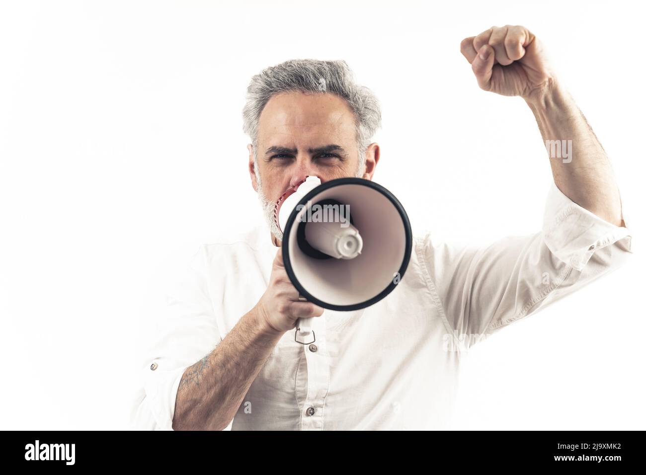 Man using loudspeaker hi-res stock photography and images - Alamy