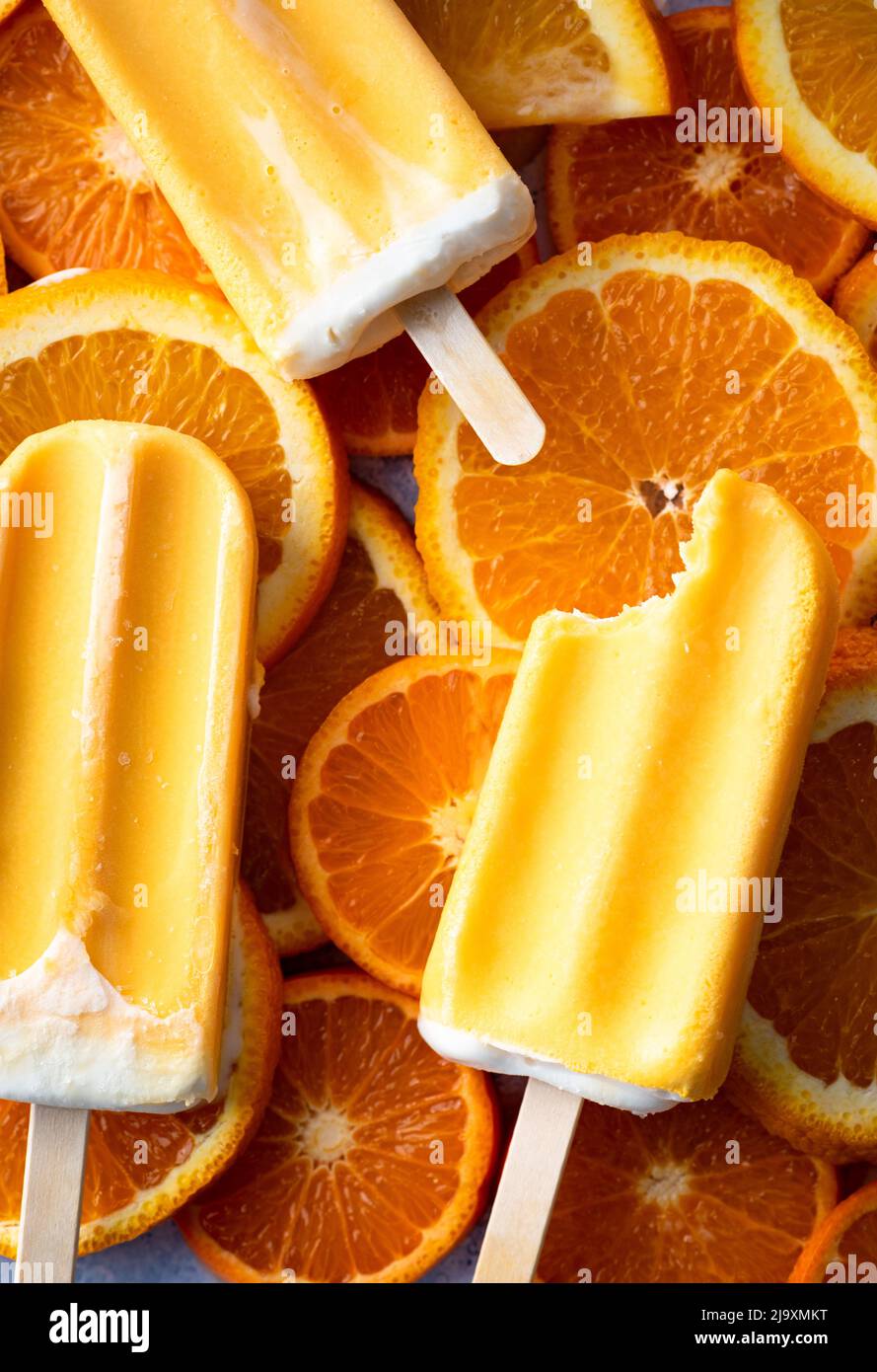 Bite out of an orange creamsicle Stock Photo - Alamy