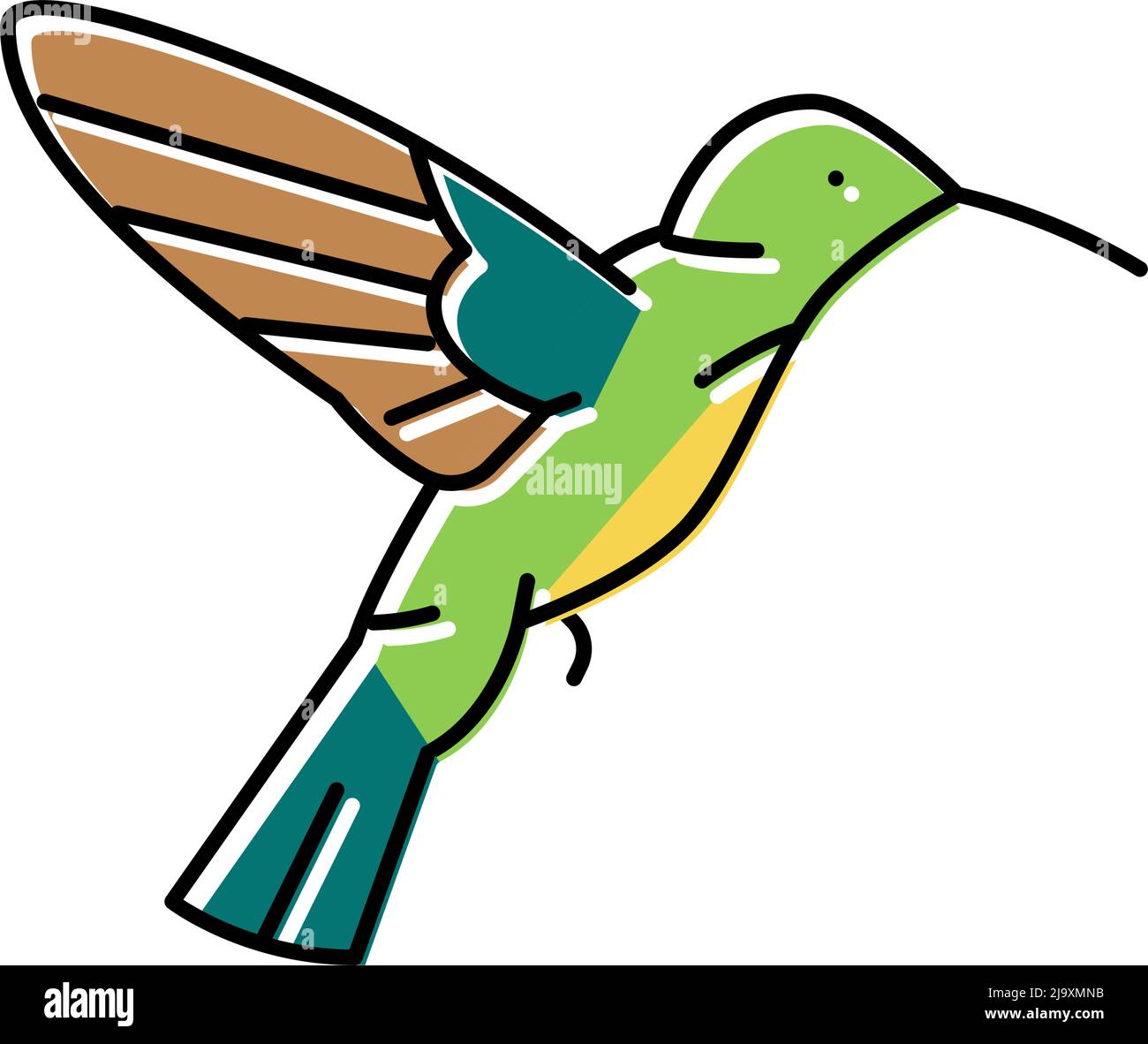 colibri bird color icon vector illustration Stock Vector Image & Art ...