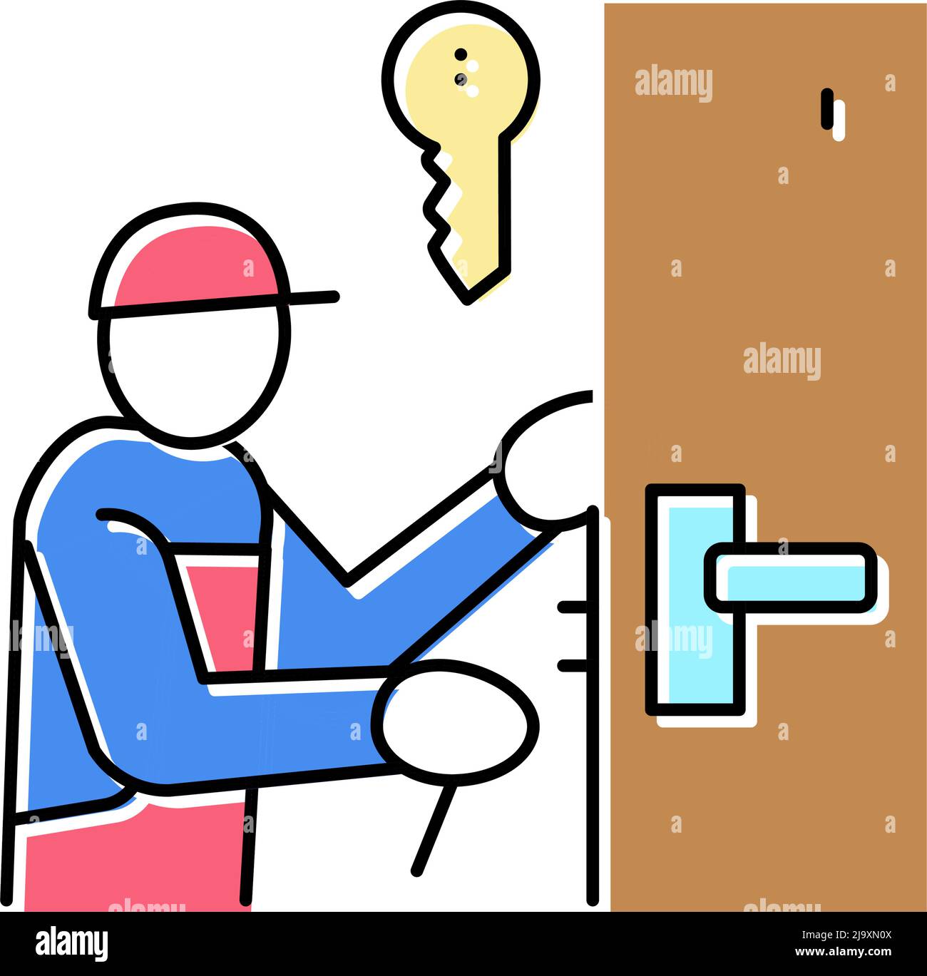 locksmith repairing color icon vector illustration Stock Vector Image ...