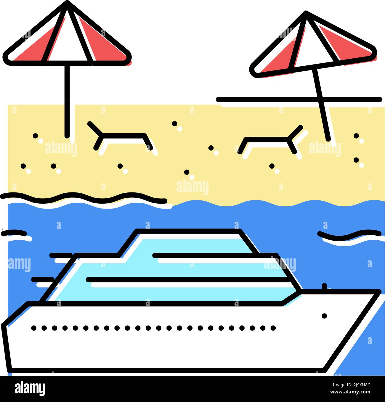 caribbean cruise color icon vector illustration Stock Vector Image ...