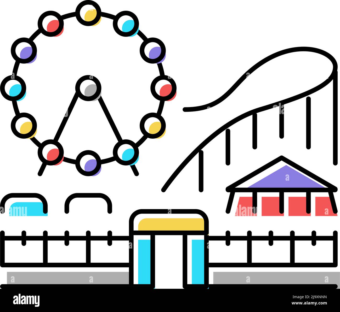 amusement park color icon vector illustration Stock Vector Image & Art ...