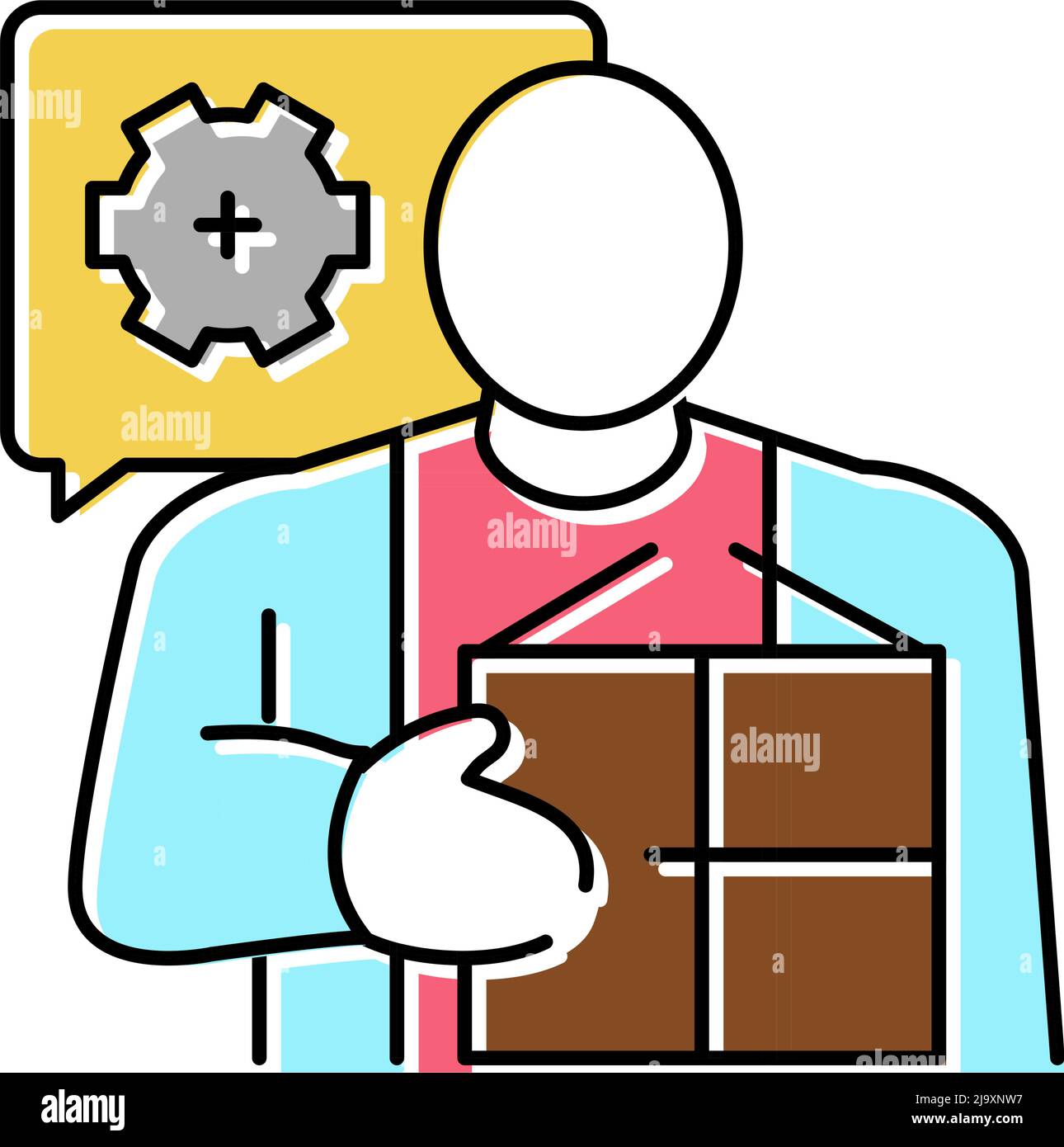 packing services facilitator color icon vector illustration Stock ...
