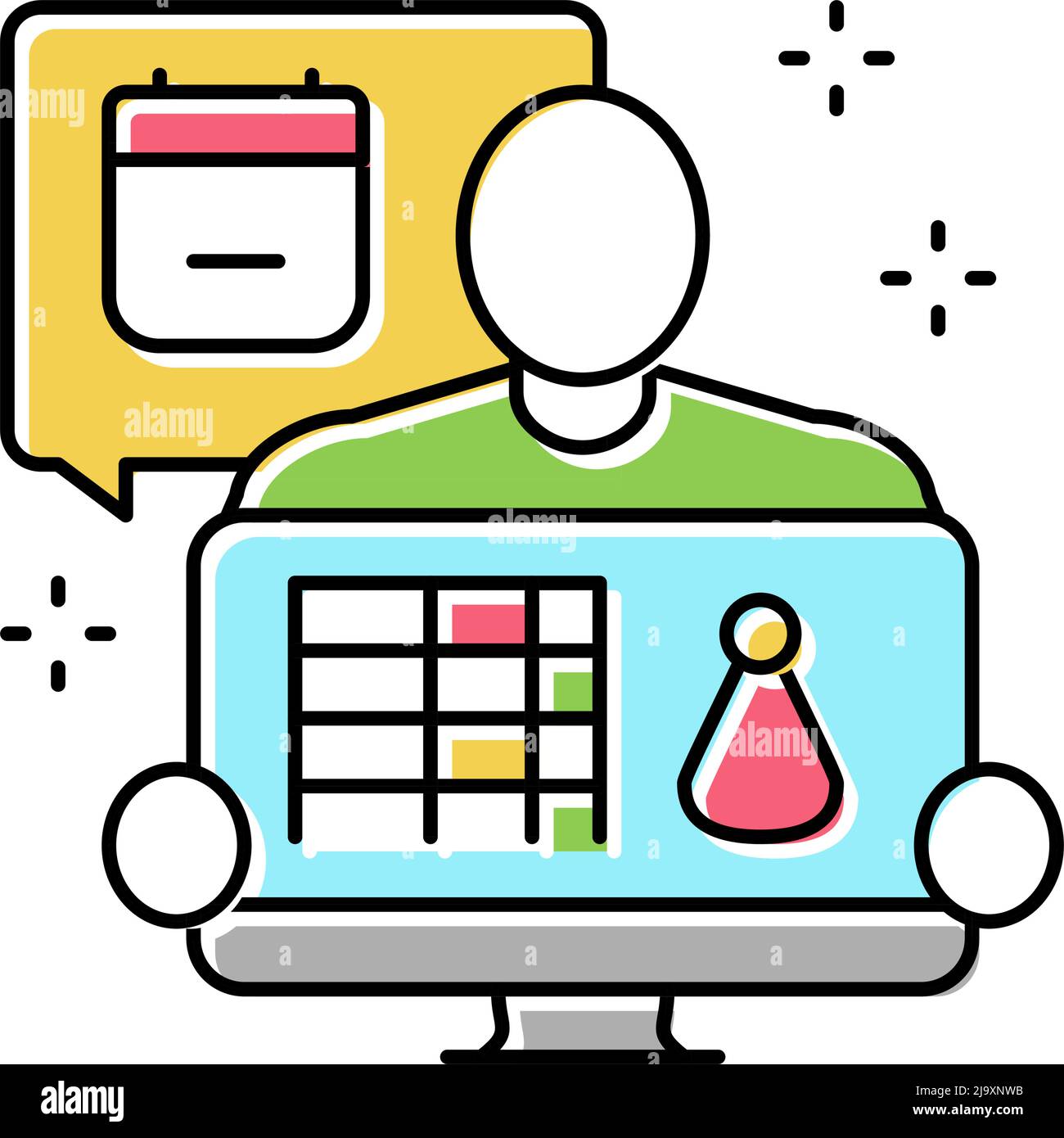 event planner color icon vector illustration Stock Vector Image & Art ...