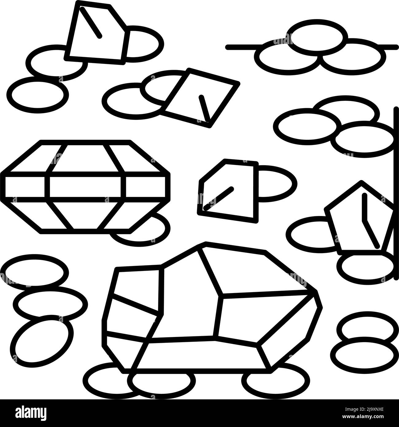 Stone vector outline map hi-res stock photography and images - Alamy