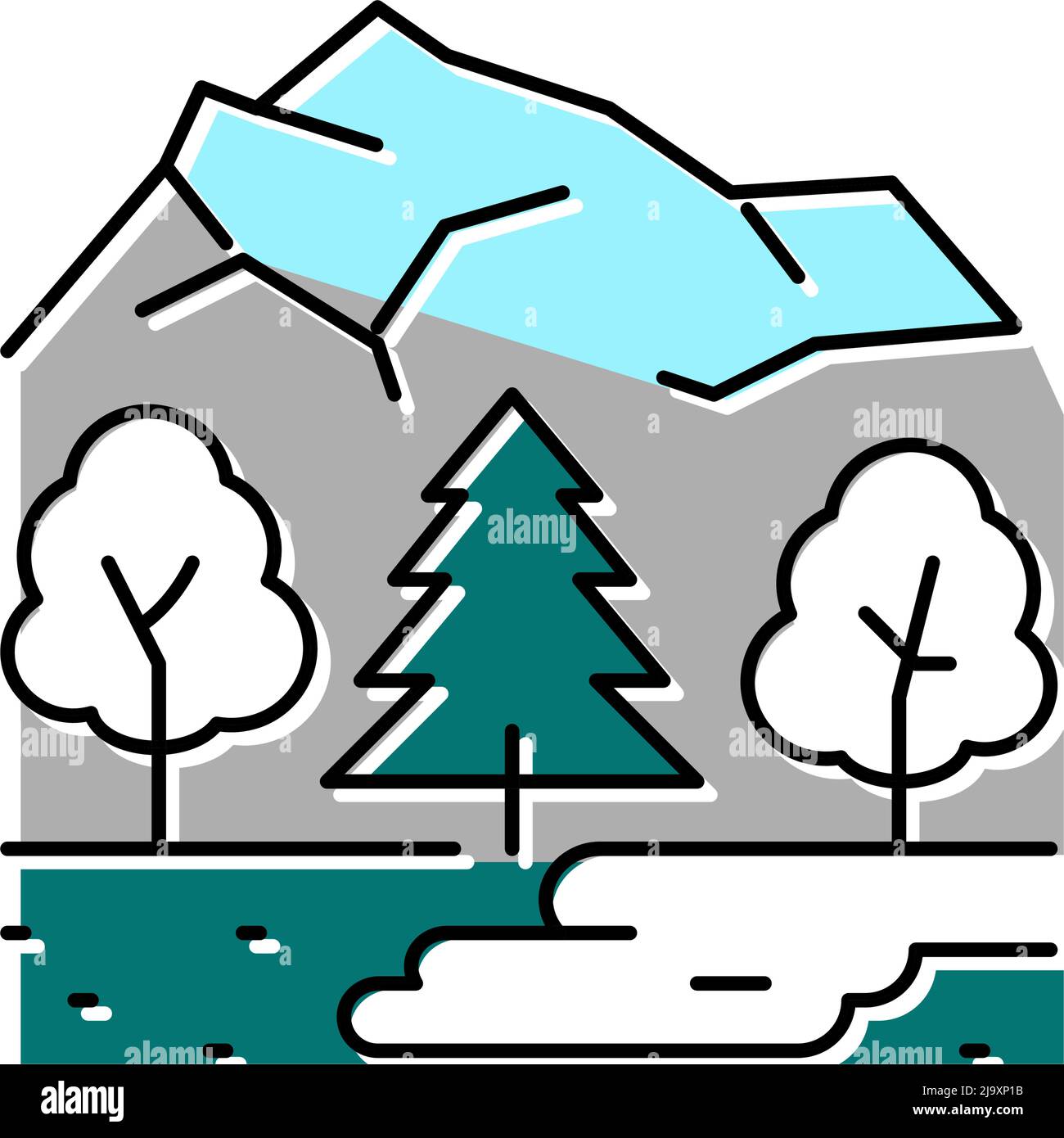 taiga landscape color icon vector illustration Stock Vector Image & Art ...