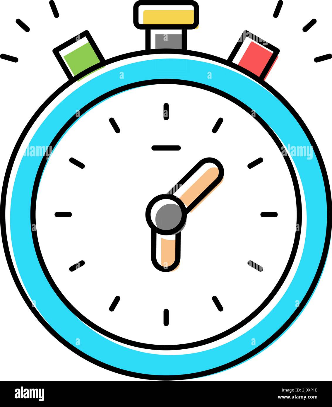stopwatch playing time counting color icon vector illustration Stock ...