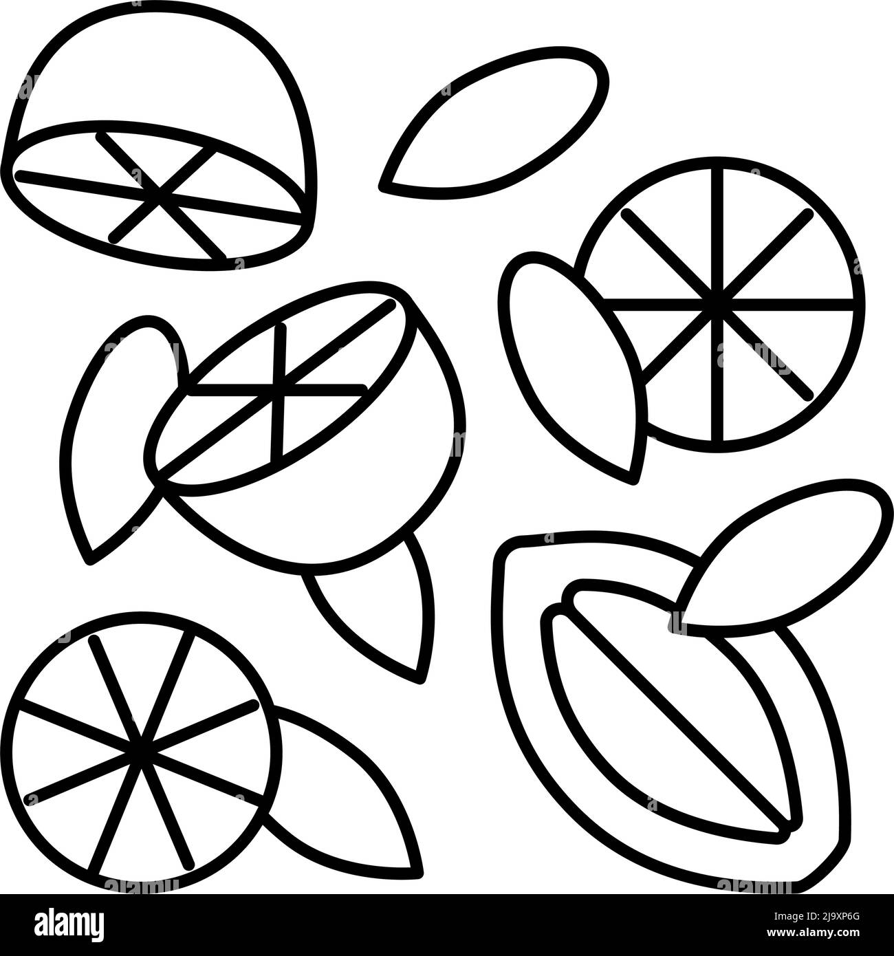 Black line lemon composition Stock Vector Images - Alamy