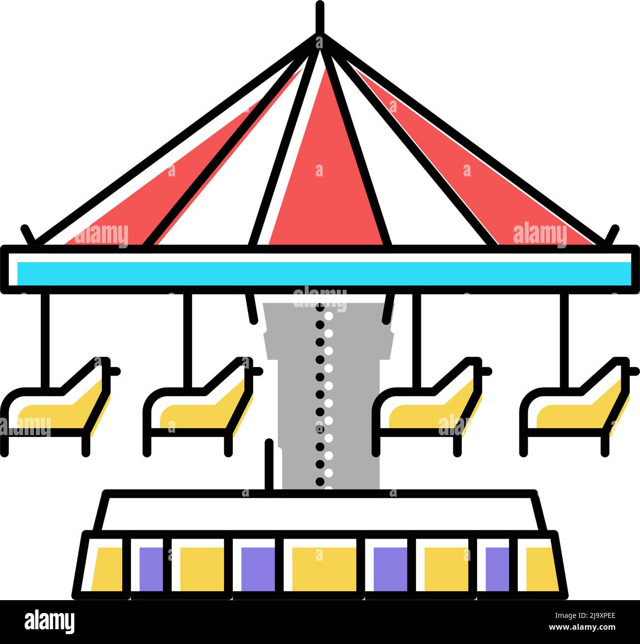 carousel amusement park color icon vector illustration Stock Vector ...
