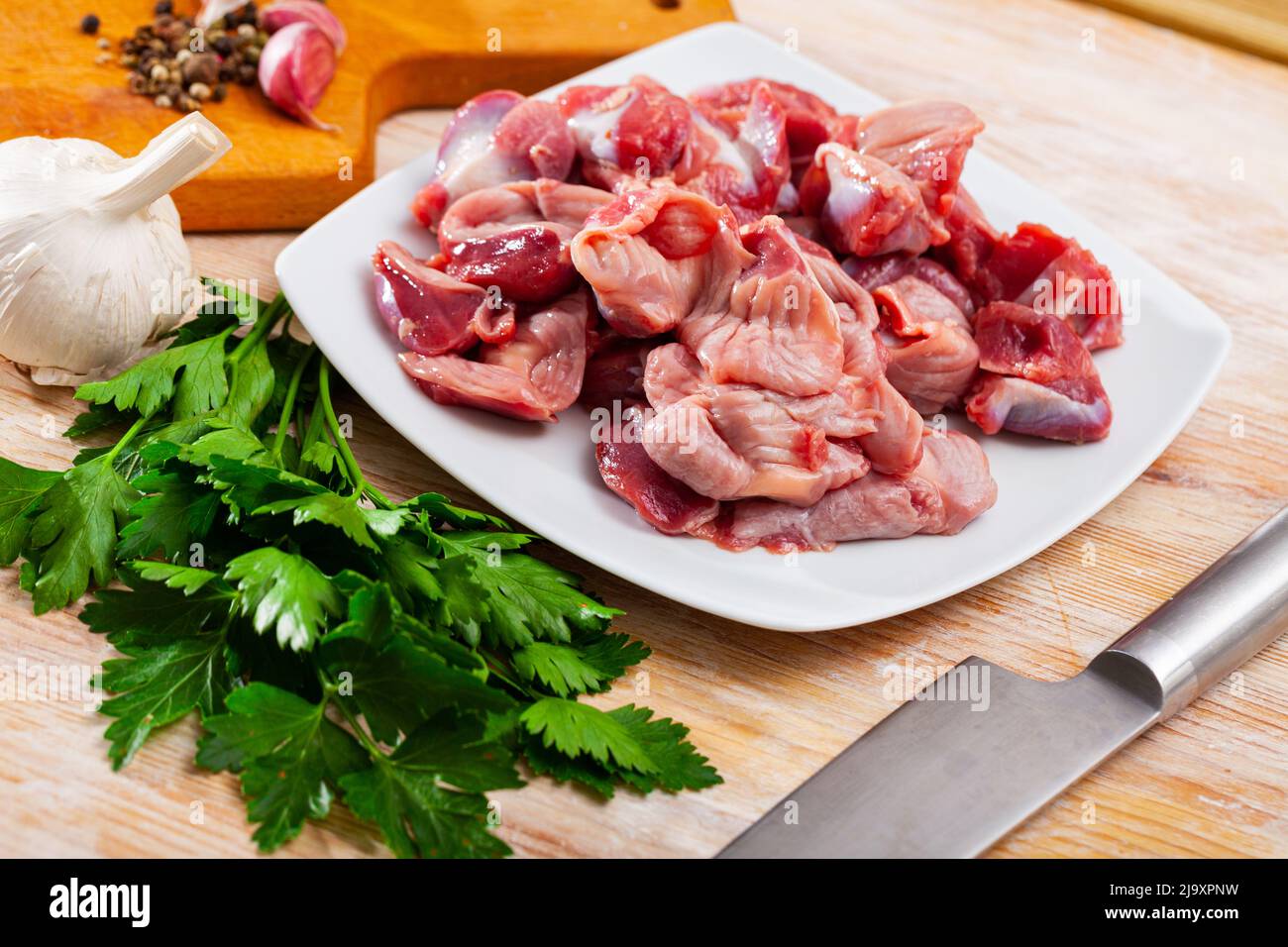 Raw turkey gizzards on hi-res stock photography and images - Alamy