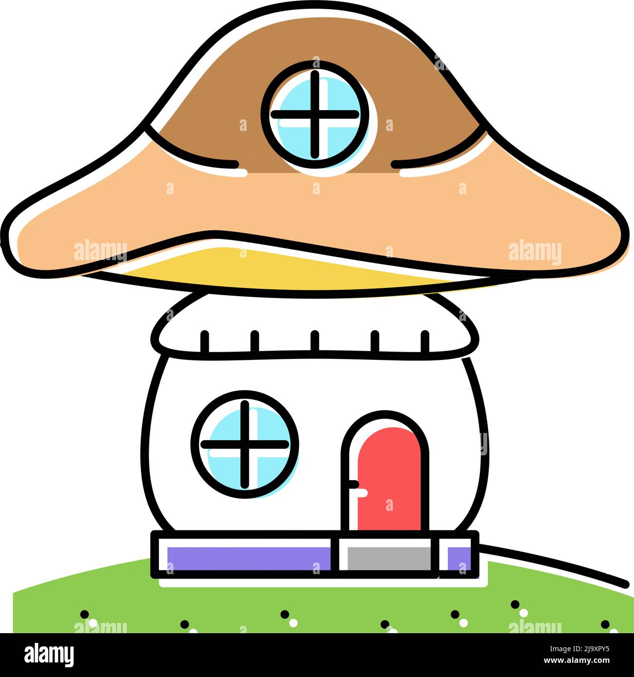 mushroom house color icon vector illustration Stock Vector Image & Art ...