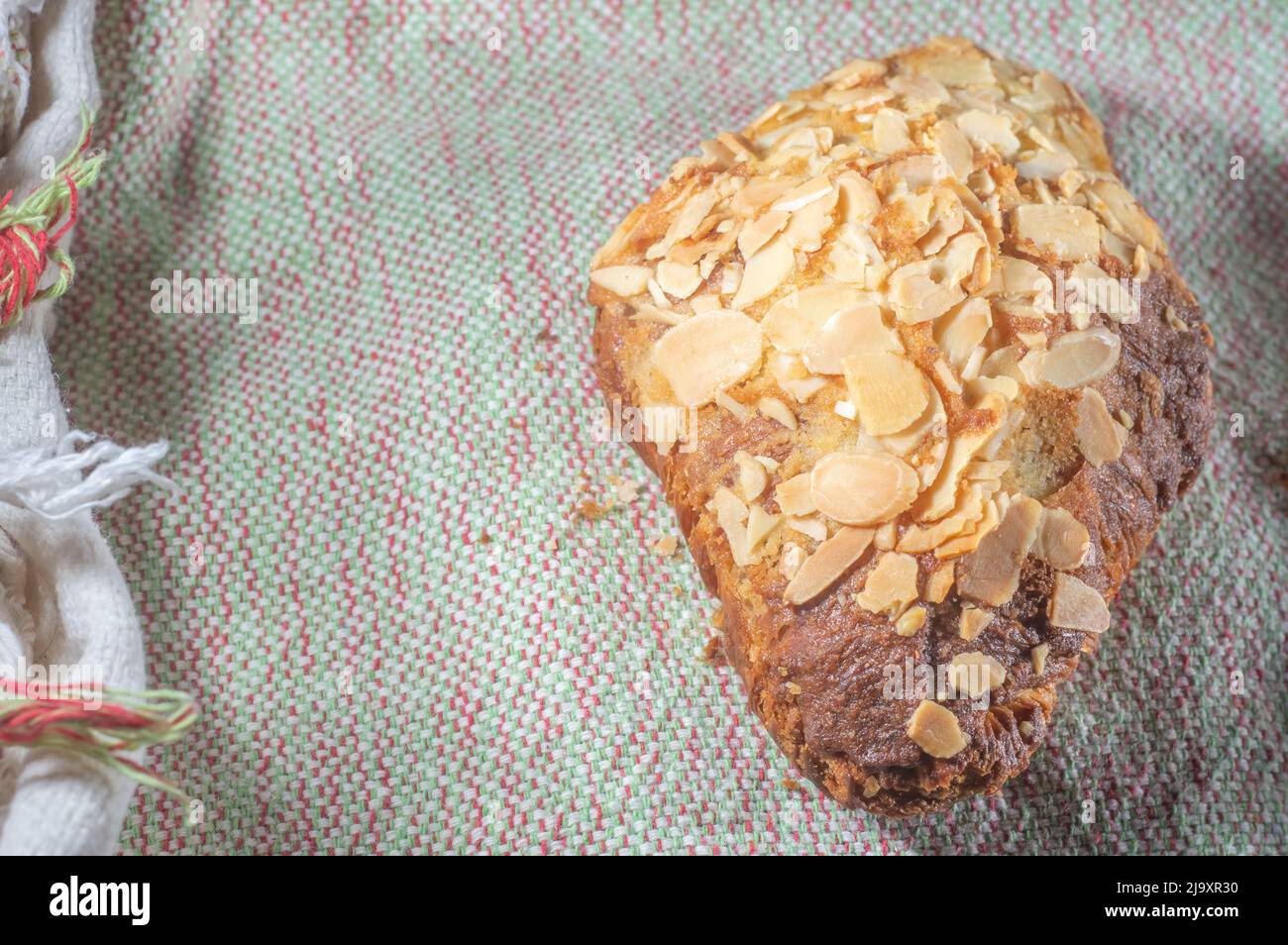 Almond Croissant Bakery homemade. Traditional French breakfast and ...