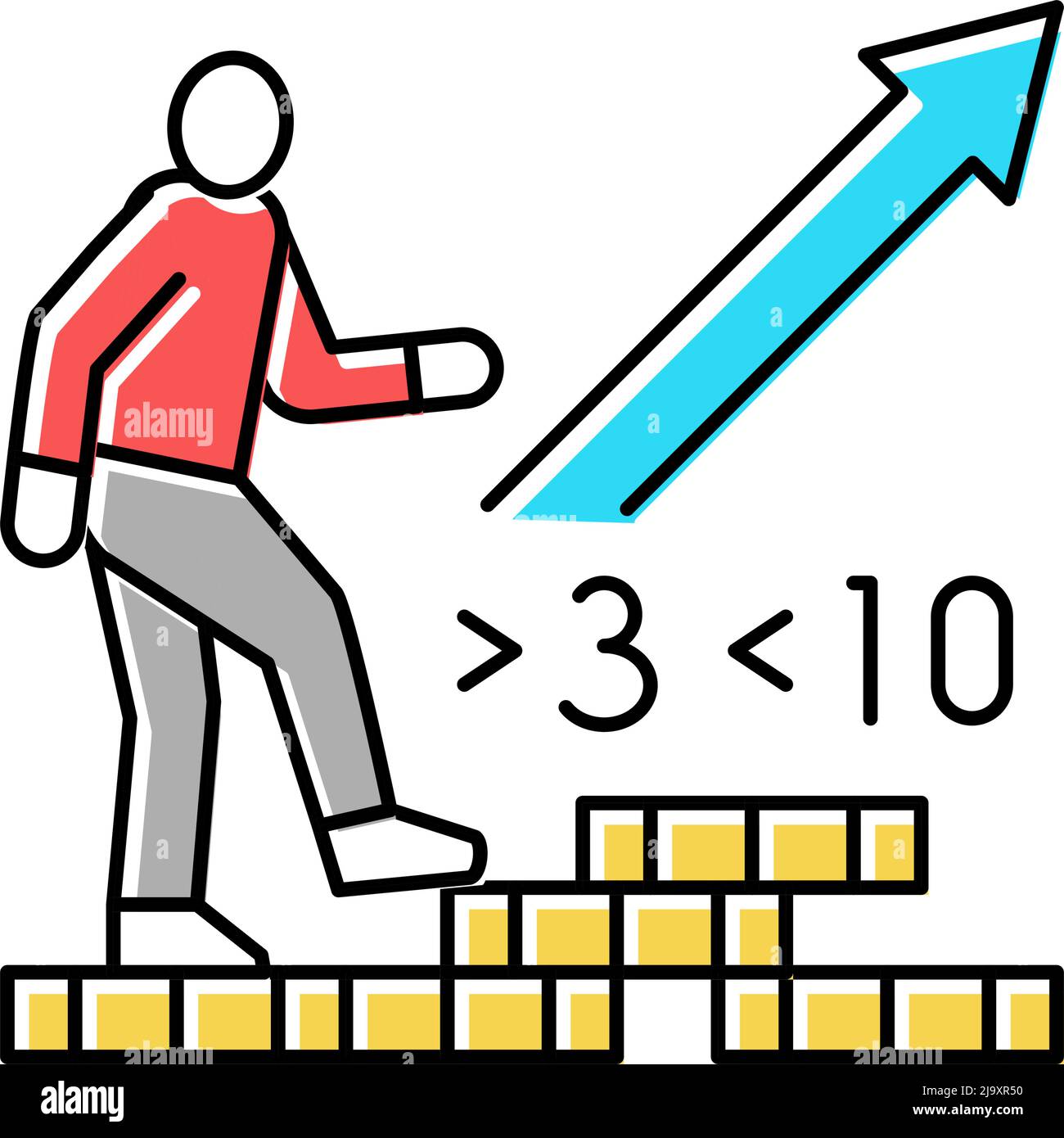 walking inflation color icon vector illustration Stock Vector Image ...