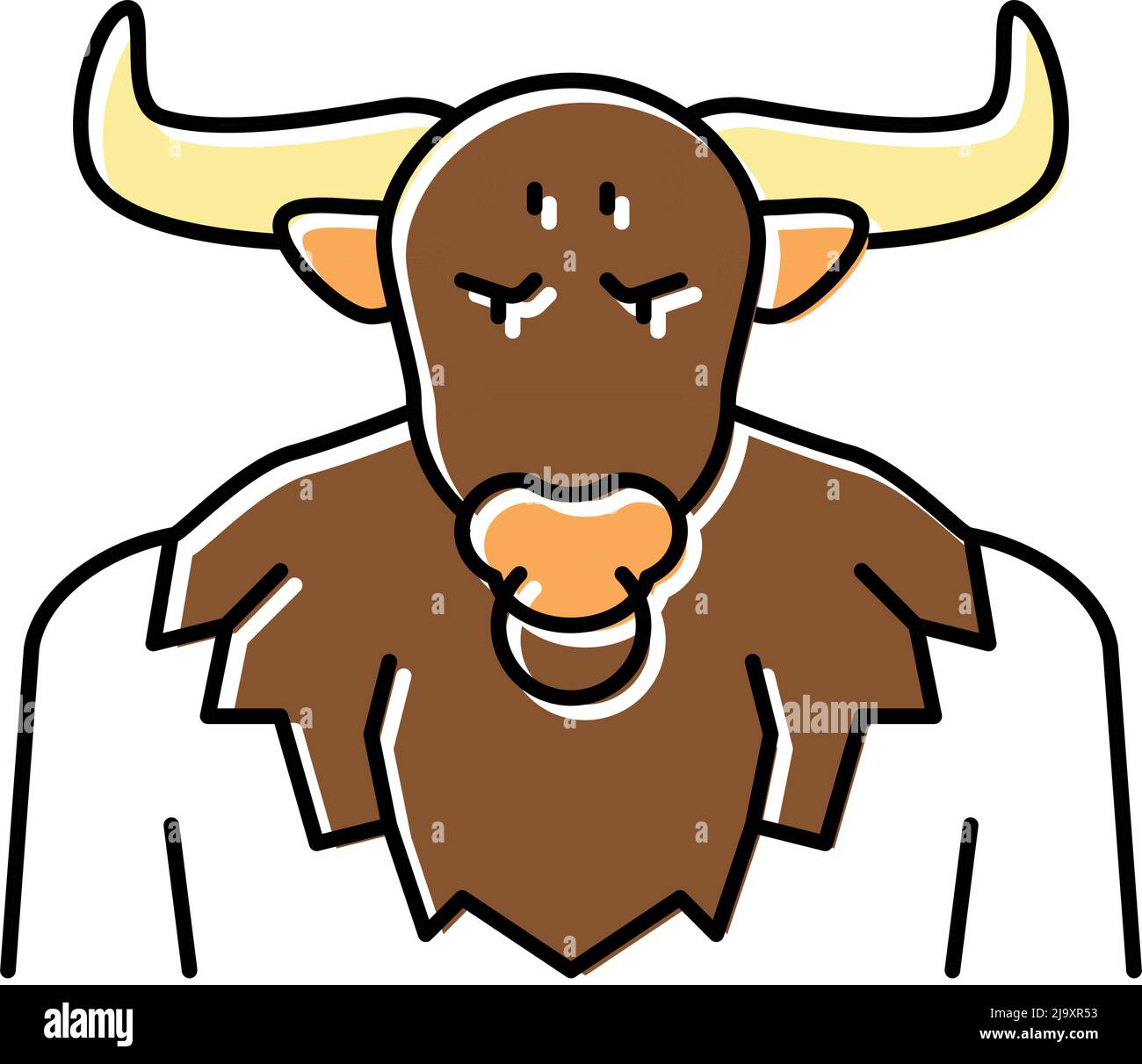 minotaur ancient greece color icon vector illustration Stock Vector ...