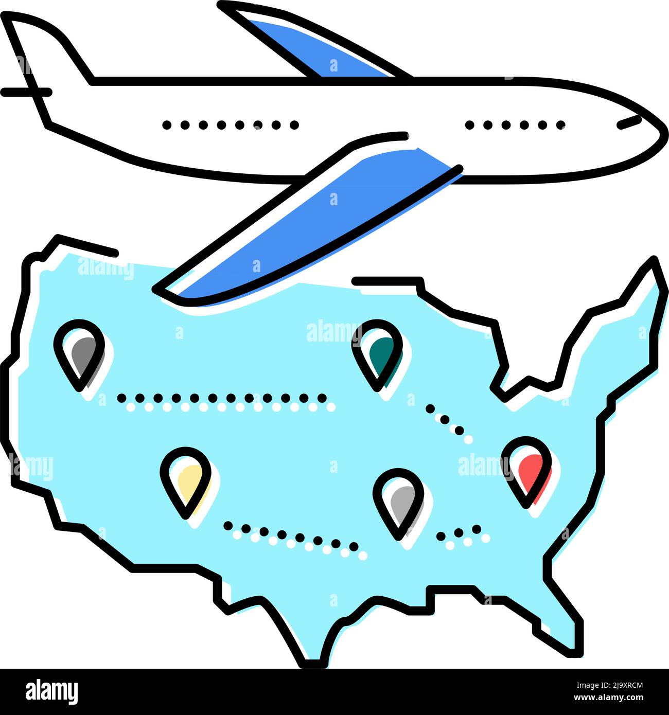 usa travel color icon vector illustration Stock Vector Image & Art - Alamy