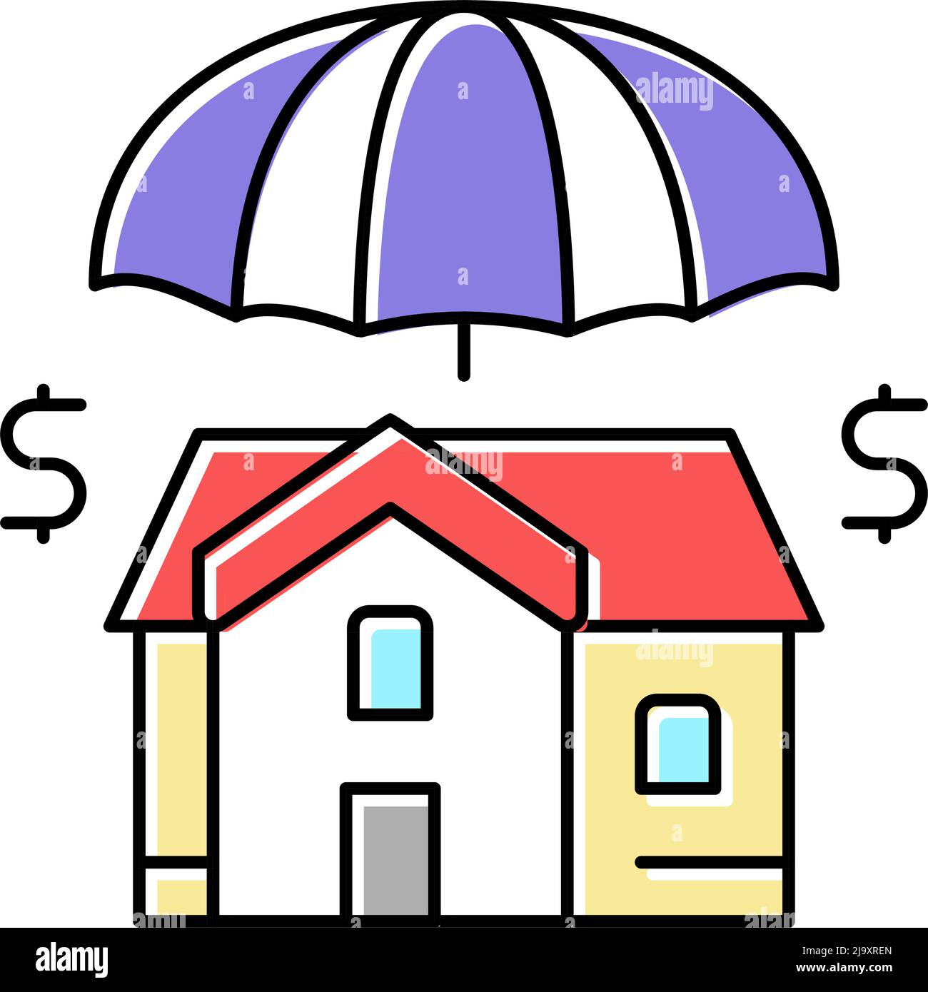 home insurance color icon vector illustration Stock Vector Image & Art ...