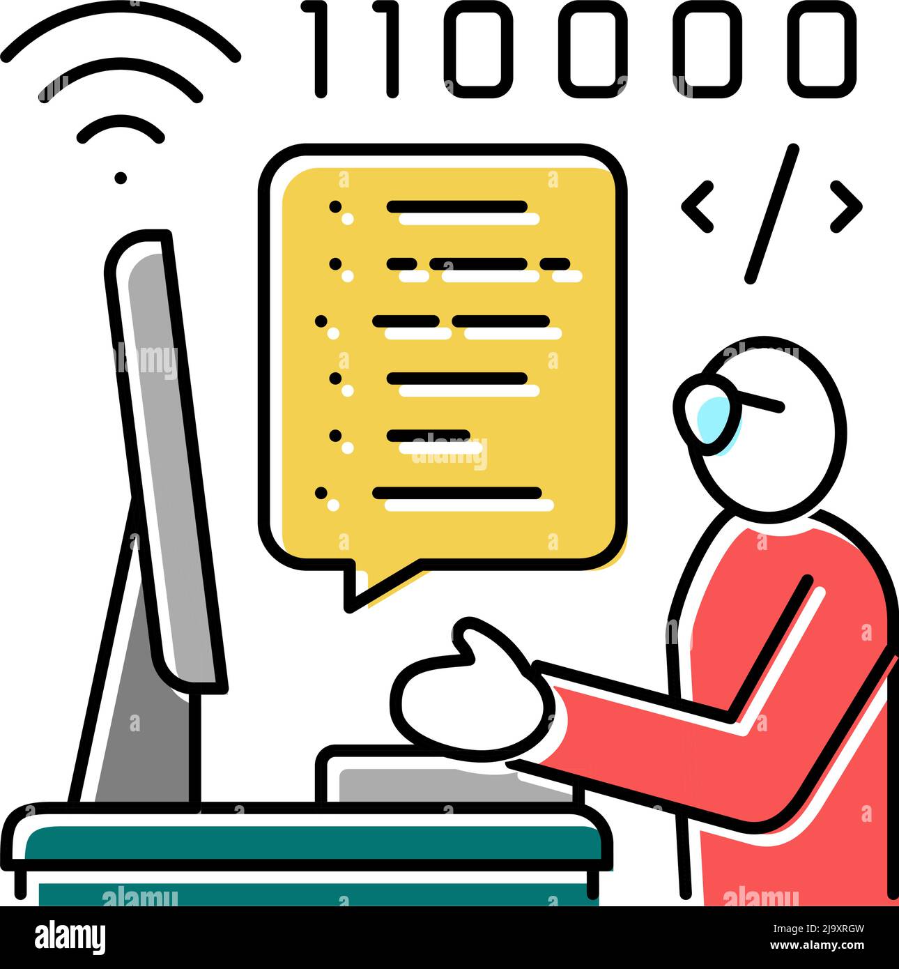 developer freelance color icon vector illustration Stock Vector Image ...