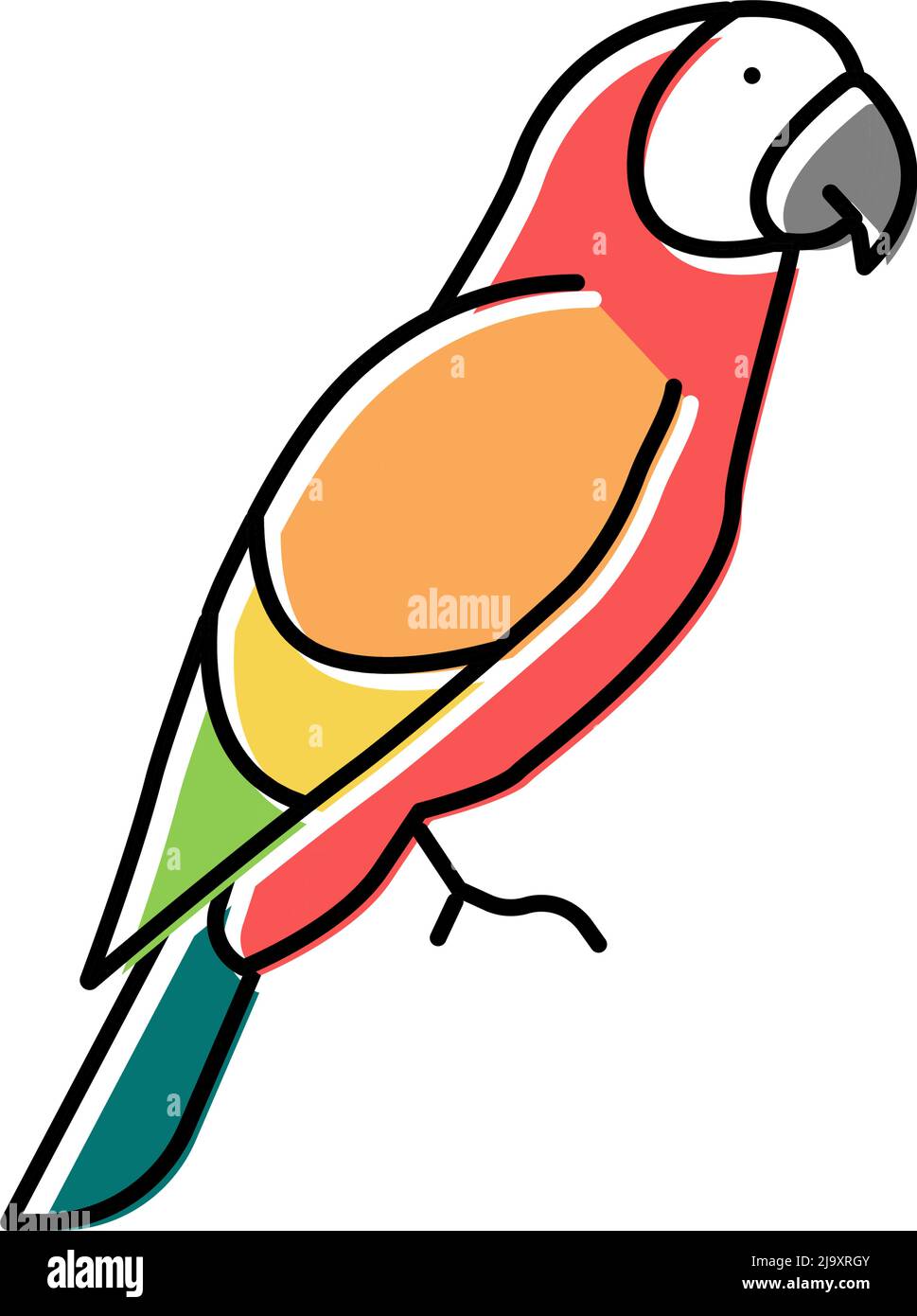 parrot tropical bird color icon vector illustration Stock Vector Image ...