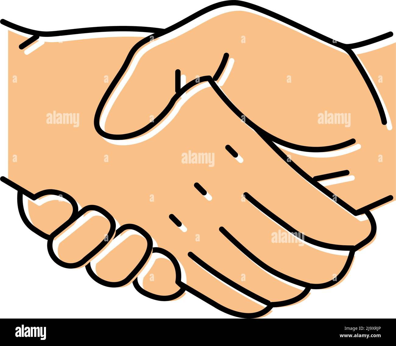 handshake with hand color icon vector illustration Stock Vector Image ...