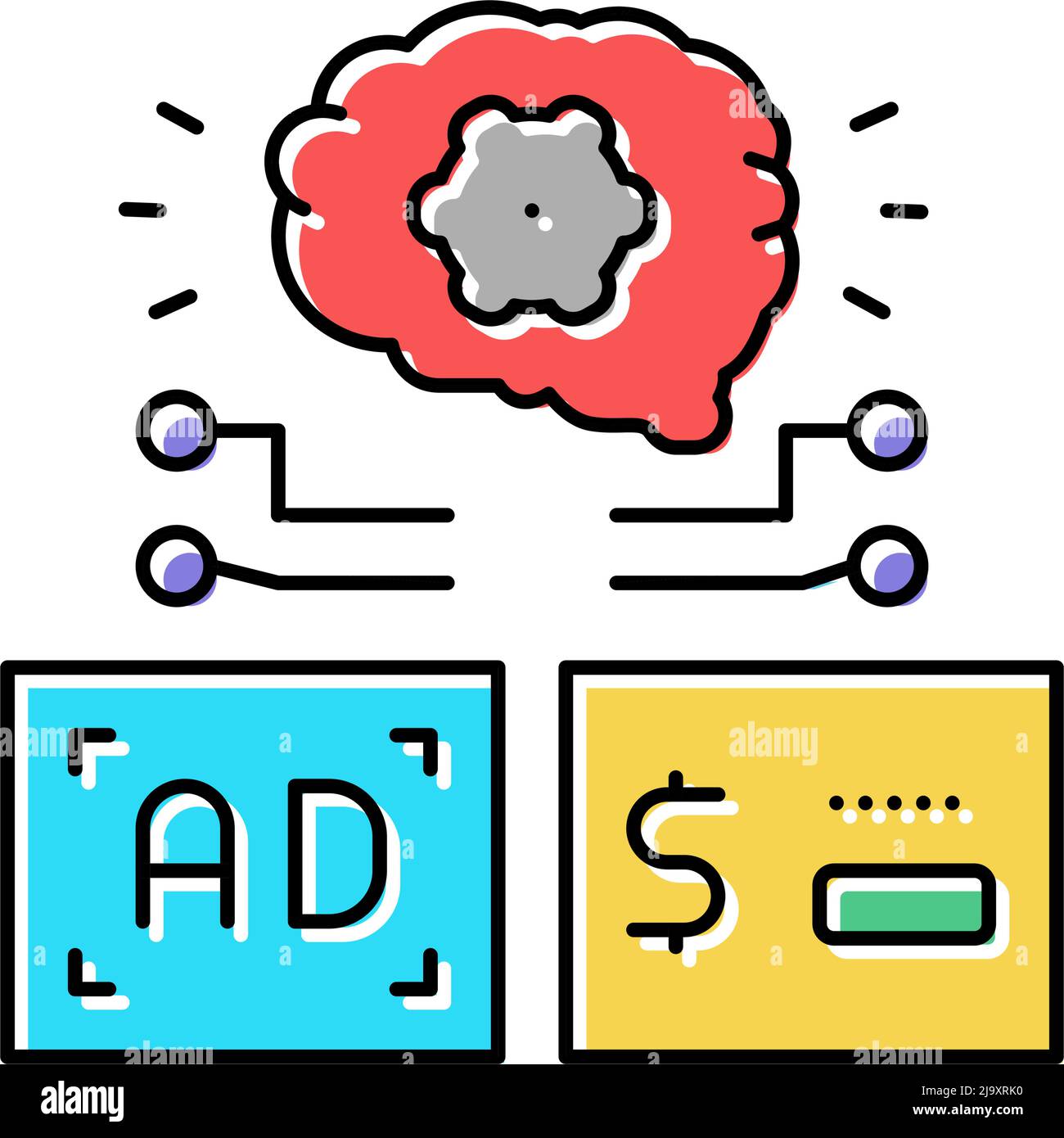 programmatic advertising color icon vector illustration Stock Vector ...