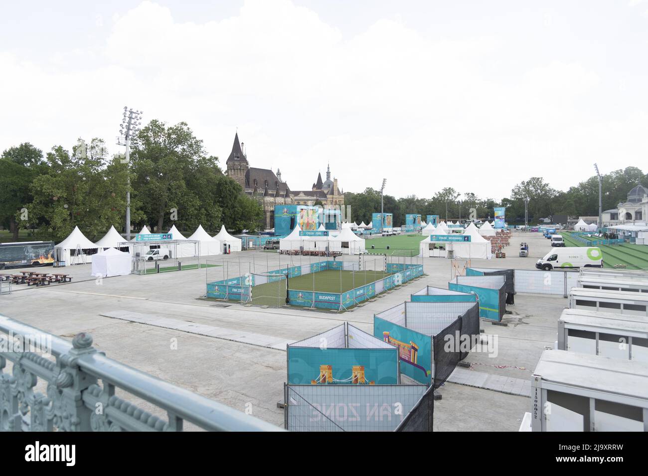 Setting up for Budapest UEFA Fan Fest for EURO 2021, Budapest, Hungary ...