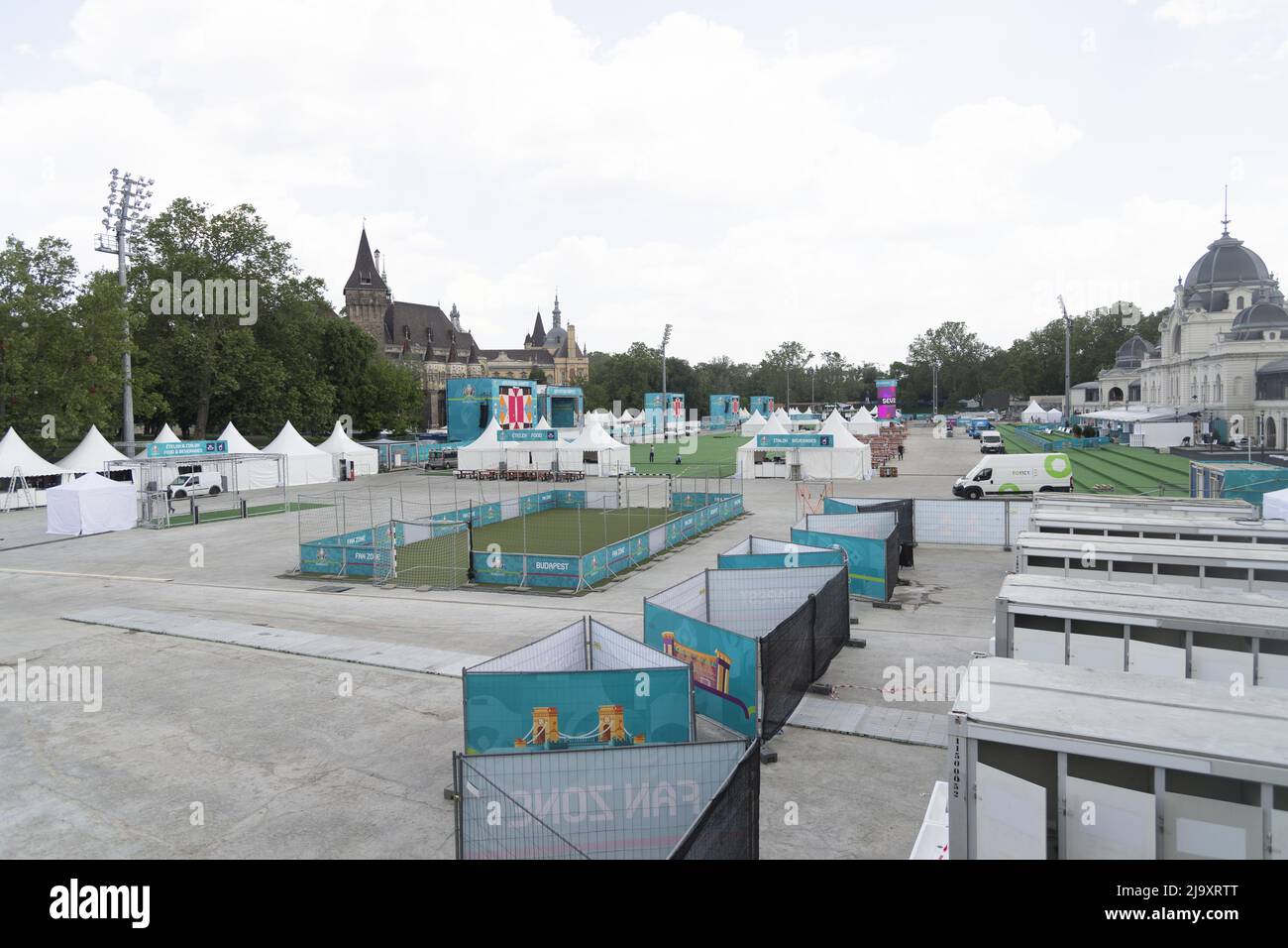 Setting up for Budapest UEFA Fan Fest for EURO 2021, Budapest, Hungary ...