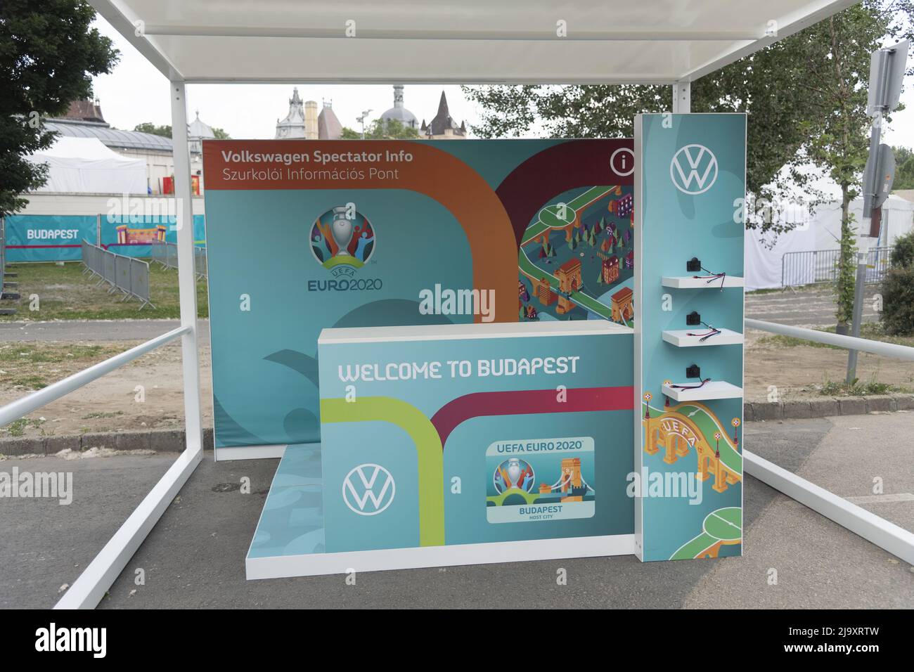 Setting up for Budapest UEFA Fan Fest for EURO 2021, Budapest, Hungary ...