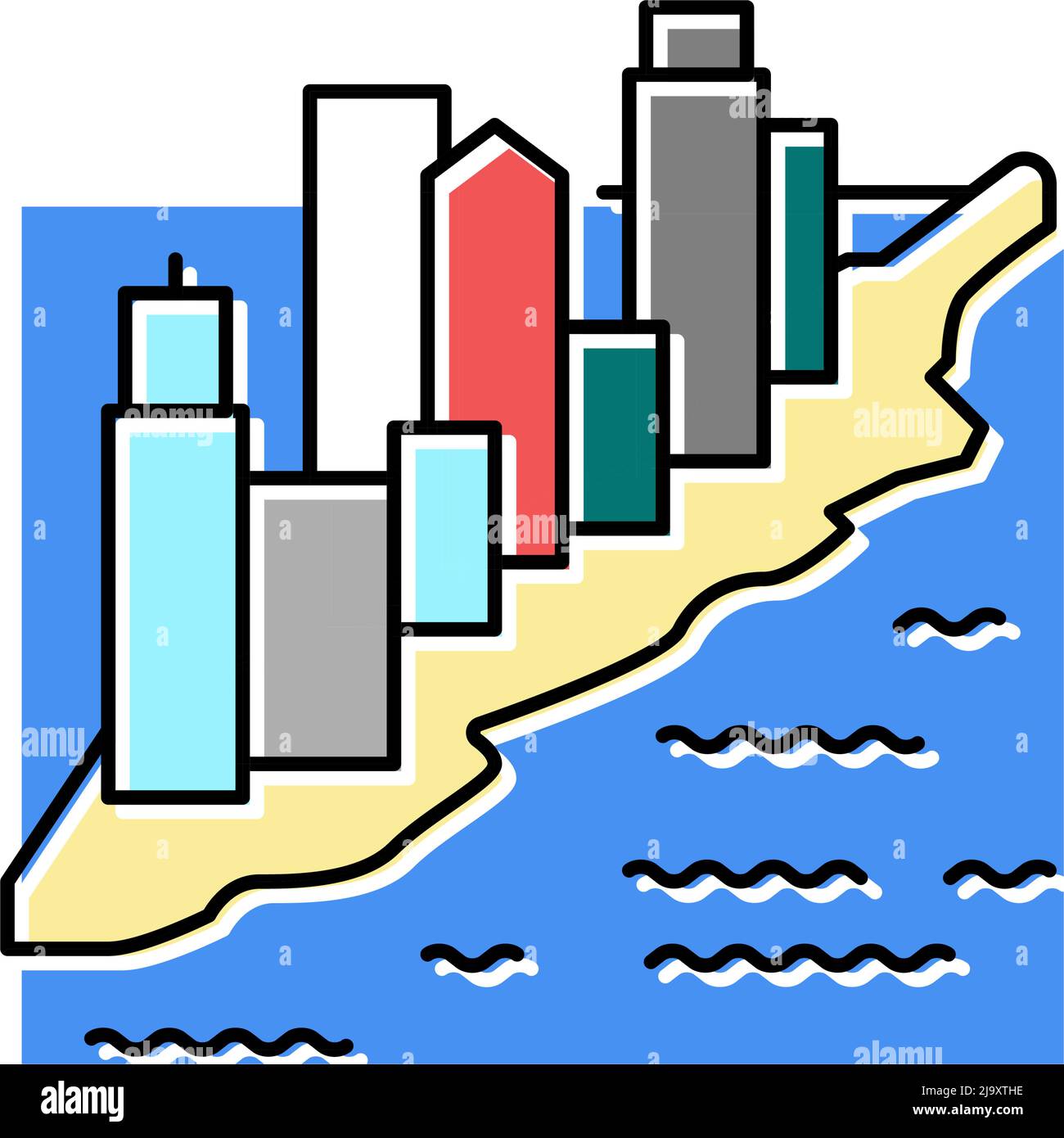 manhattan new york color icon vector illustration Stock Vector Image ...