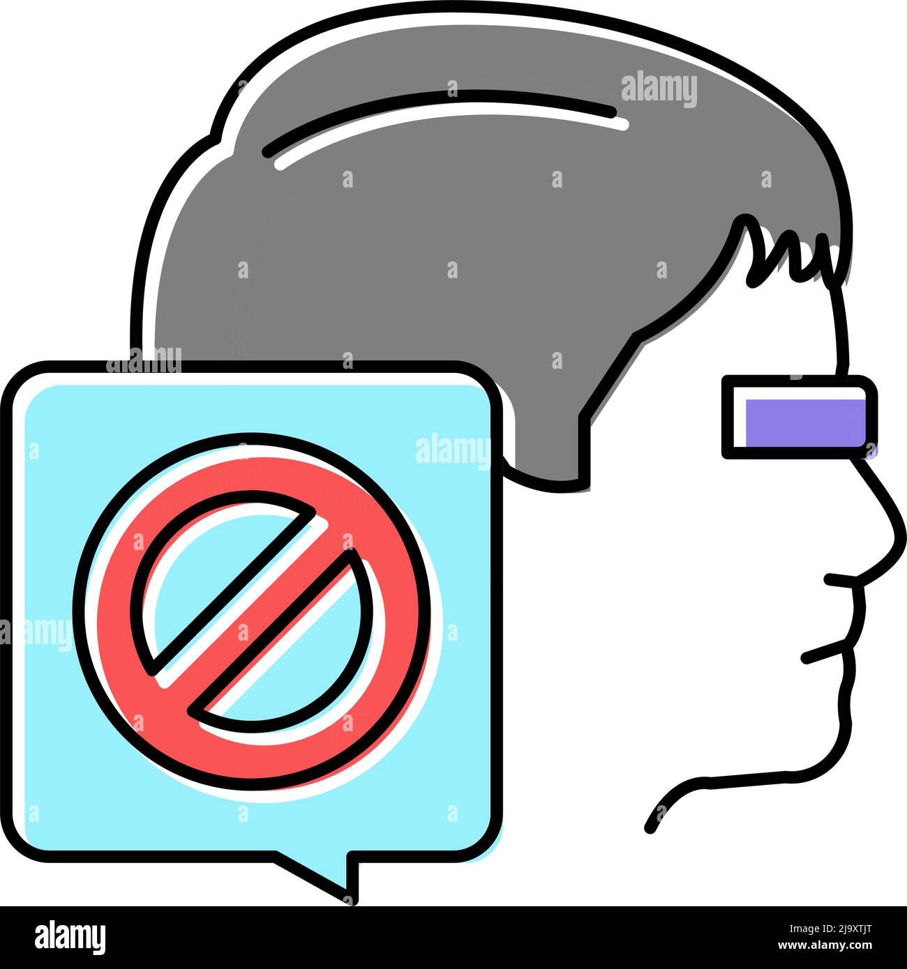 canceled kid boy color icon vector illustration Stock Vector Image ...