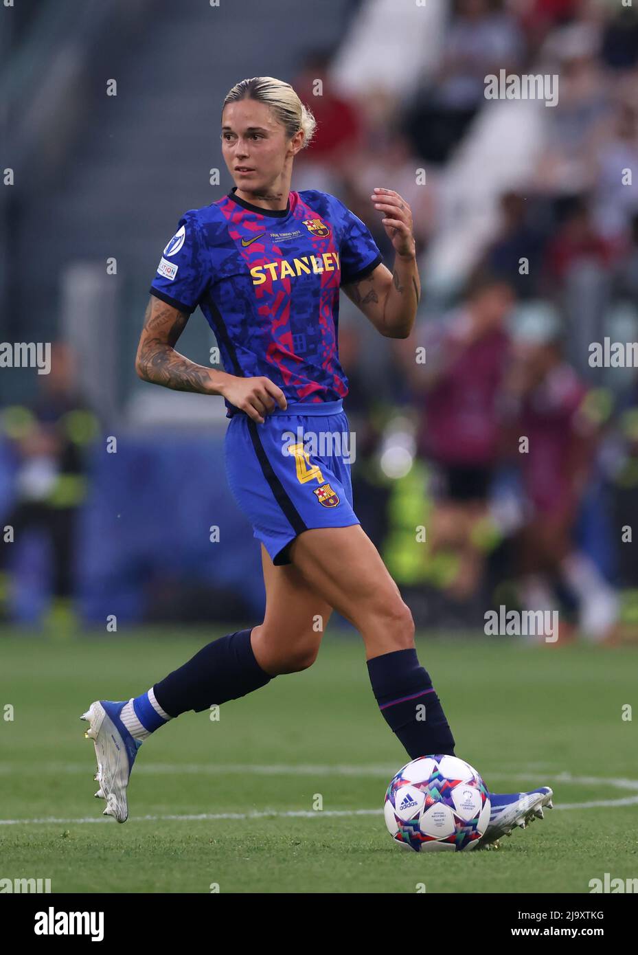 Turin, Italy, 21st May 2022. Maria Leon of FC Barcelona during the UEFA ...