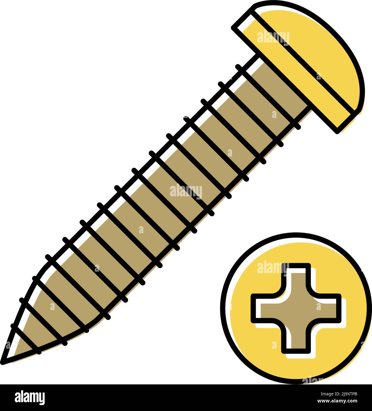 self-tapping screw color icon vector illustration Stock Vector Image ...