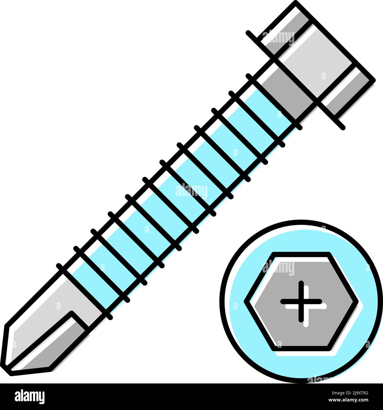 rounded head screw color icon vector illustration Stock Vector Image ...